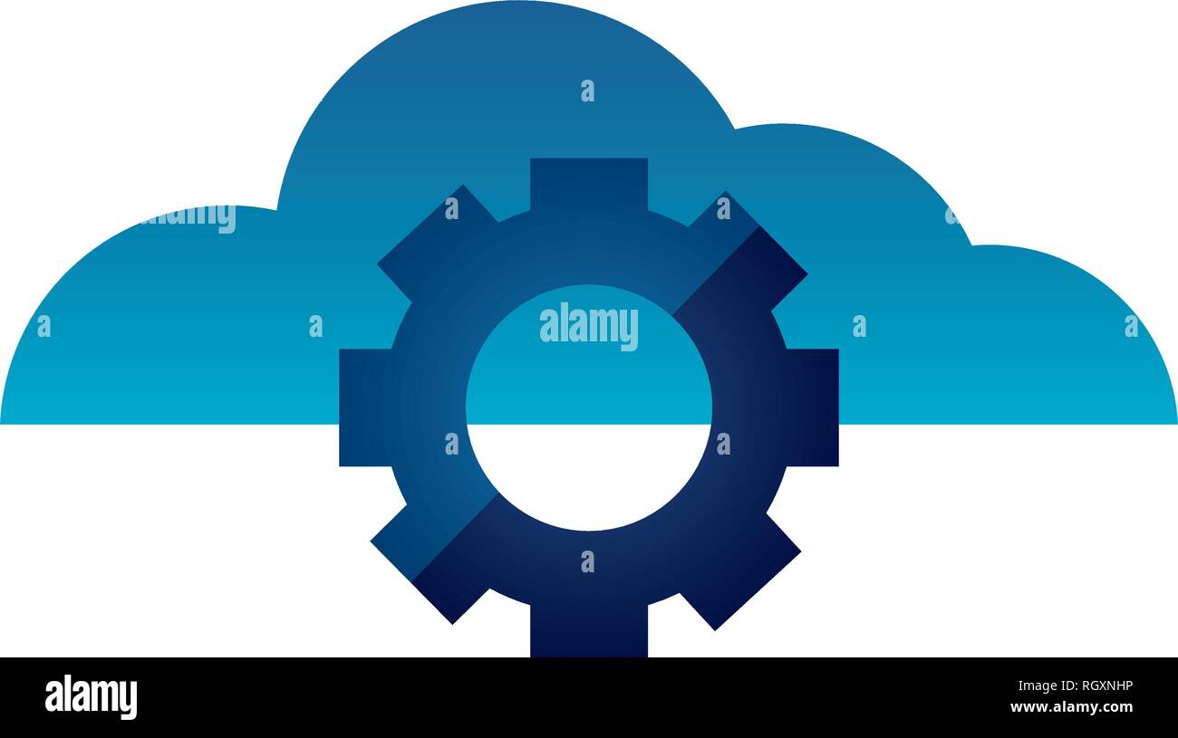 cloud computing gear setting Stock Vector Image & Art - Alamy