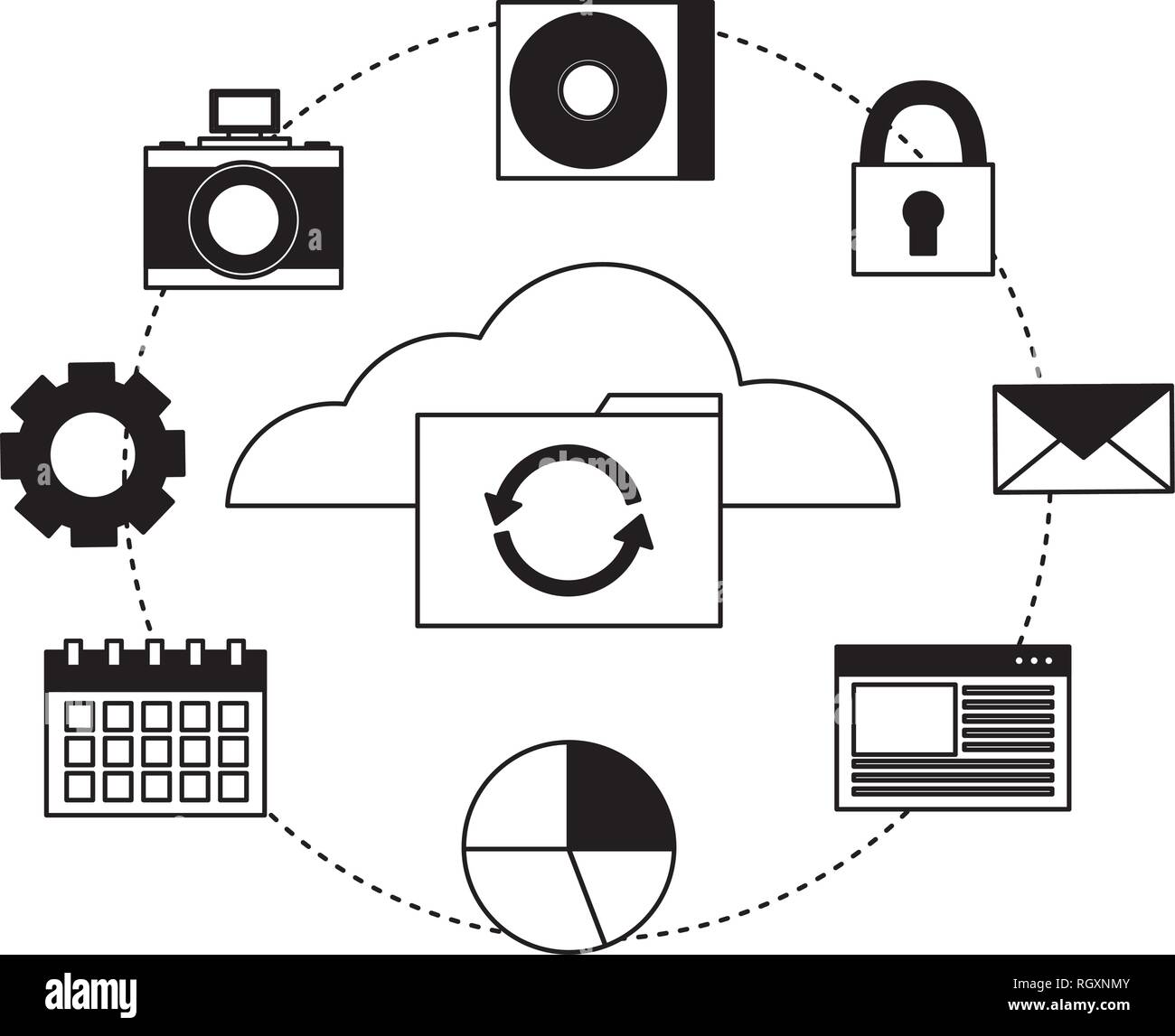 cloud computing folder reload items Stock Vector Image & Art - Alamy