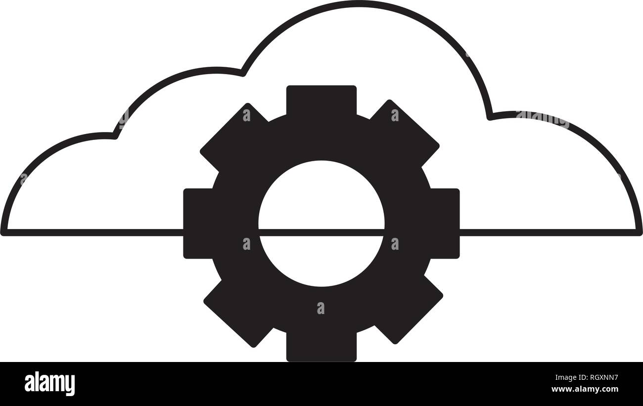 cloud computing gear setting Stock Vector Image & Art - Alamy