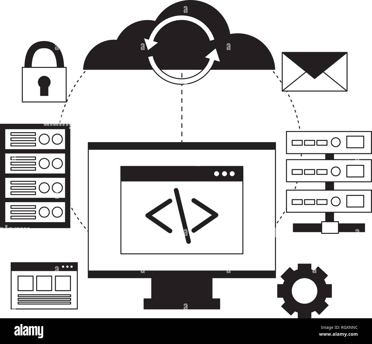 Cloud computing network error Stock Vector Images - Alamy
