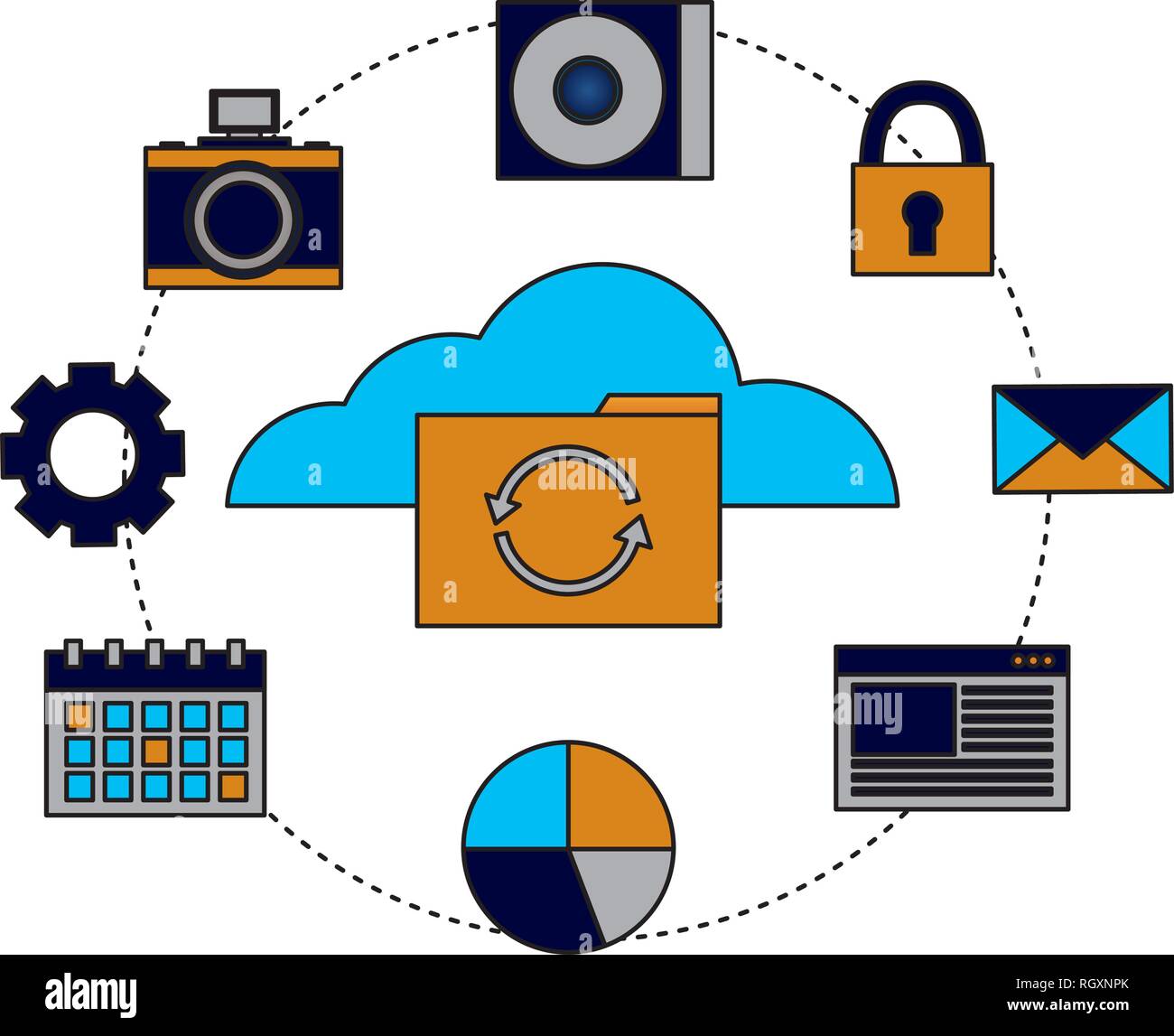 cloud computing folder reload items Stock Vector Image & Art - Alamy