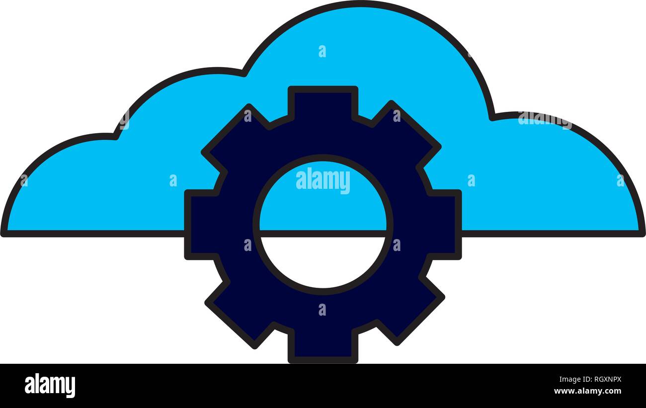 cloud computing gear setting Stock Vector Image & Art - Alamy
