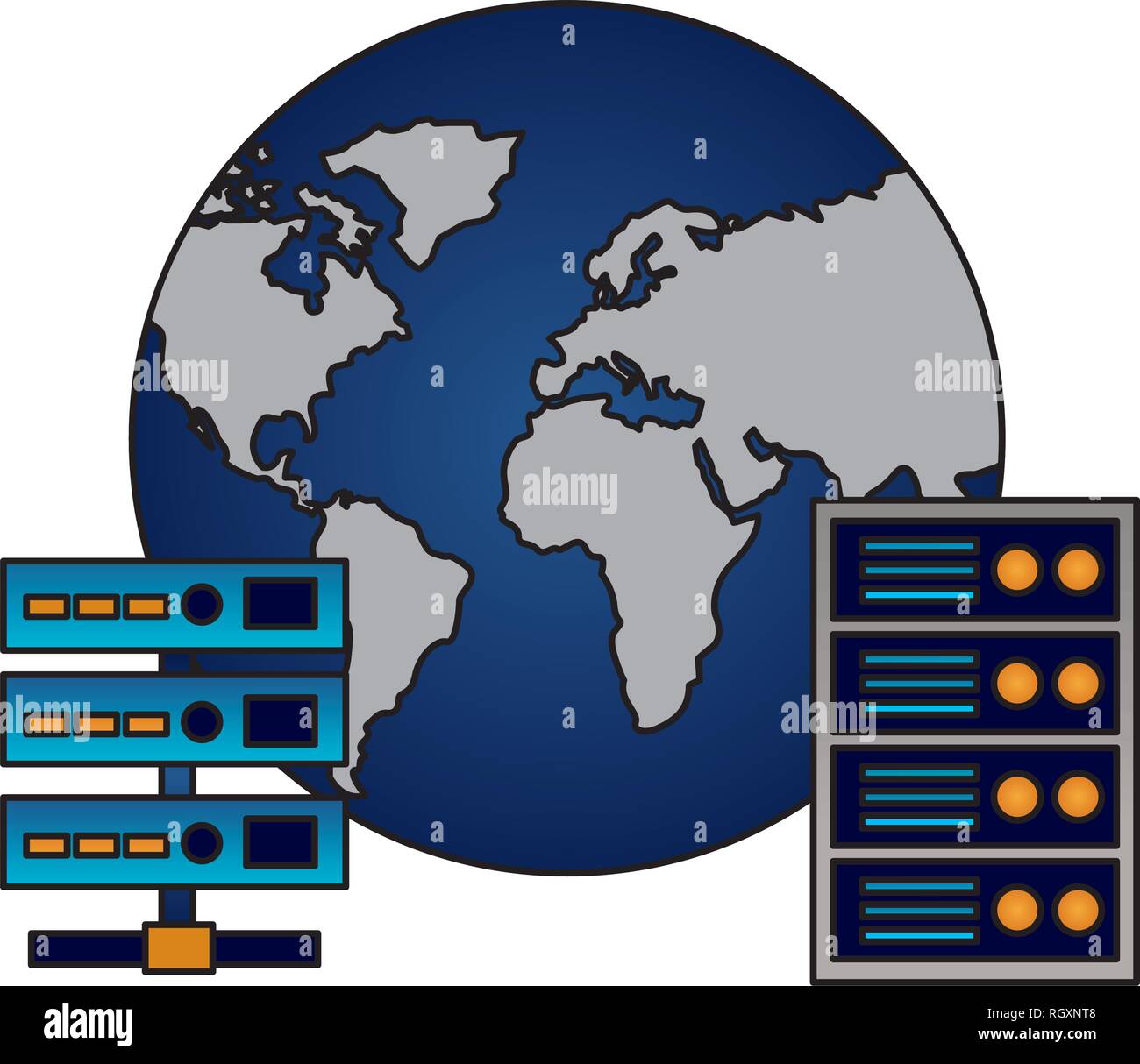 world database server center computer case Stock Vector Image & Art - Alamy