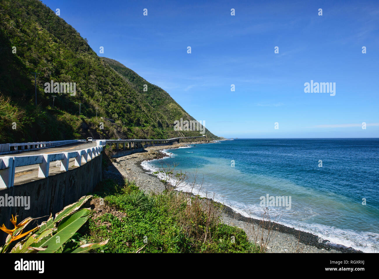 The Patapat Viaduct over the coast of northern Luzon, Pagudpud, Ilocos ...