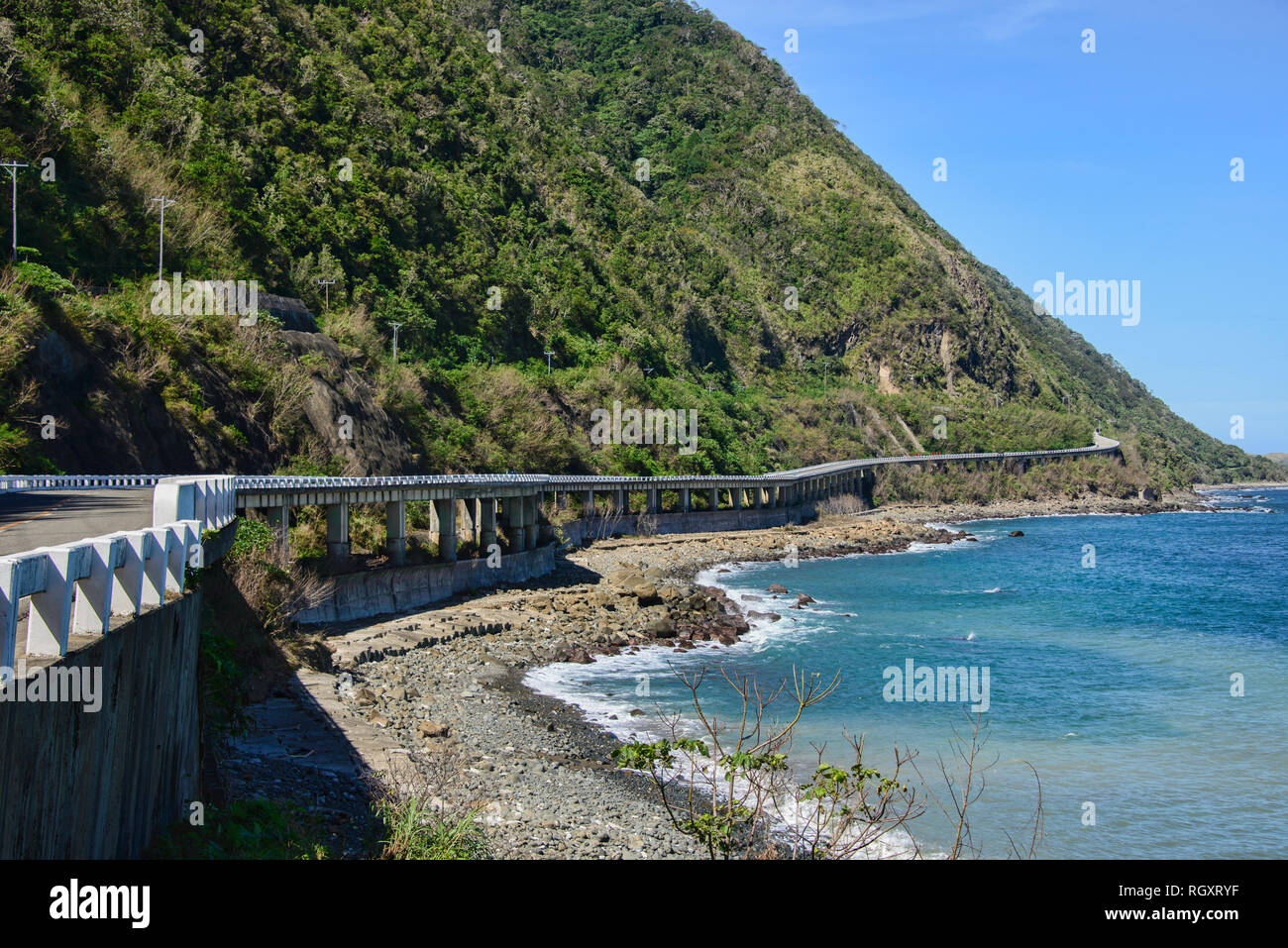 The Patapat Viaduct over the coast of northern Luzon, Pagudpud, Ilocos ...