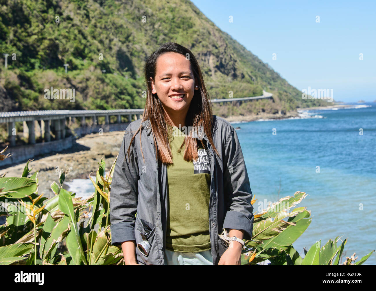 The Patapat Viaduct over the coast of northern Luzon, Pagudpud, Ilocos ...