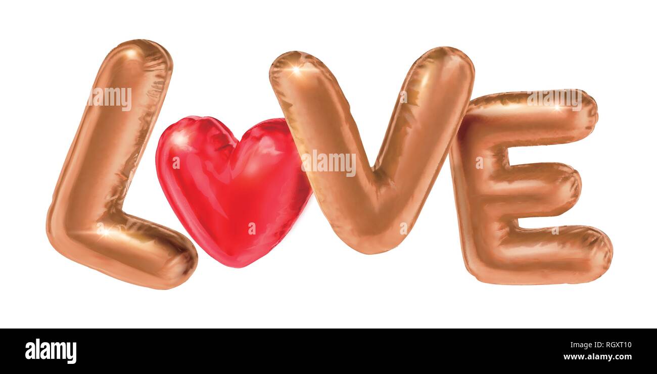 Red balloons in shape heart Cut Out Stock Images & Pictures - Alamy