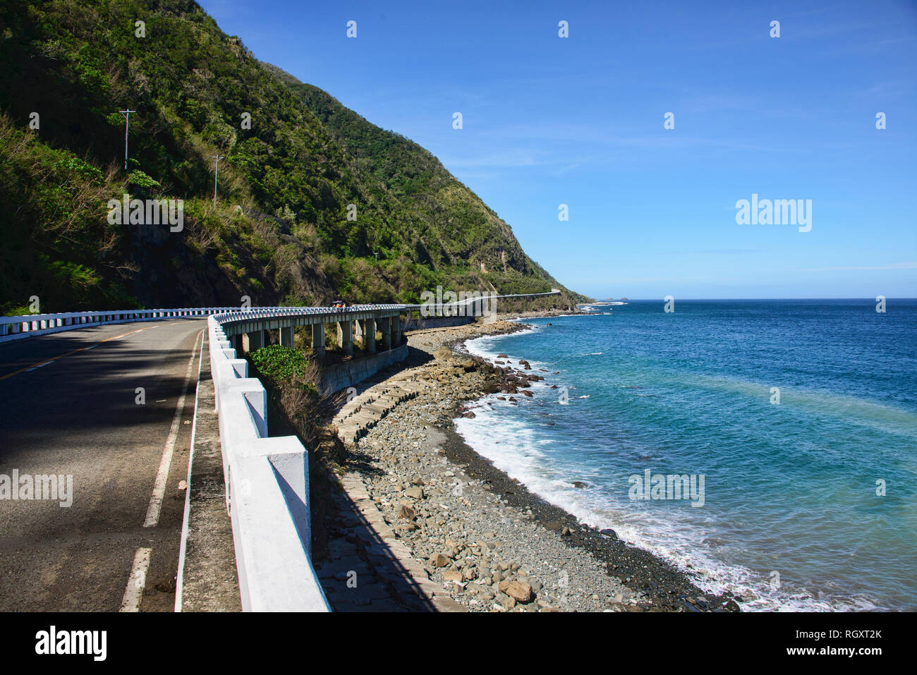 The Patapat Viaduct over the coast of northern Luzon, Pagudpud, Ilocos ...