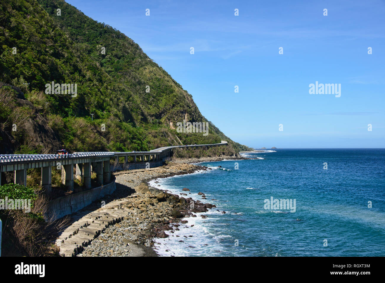 The Patapat Viaduct over the coast of northern Luzon, Pagudpud, Ilocos ...