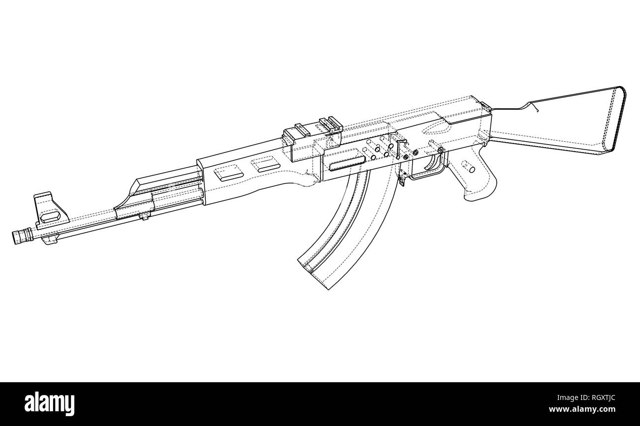 Machine Gun. Vector rendering of 3d Stock Vector Image & Art - Alamy