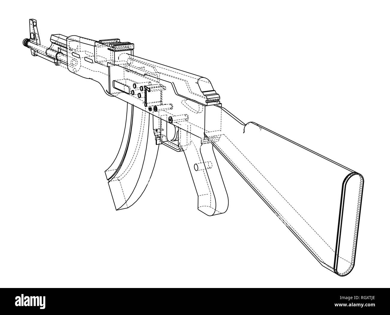 Machine Gun. Vector rendering of 3d Stock Vector Image & Art - Alamy