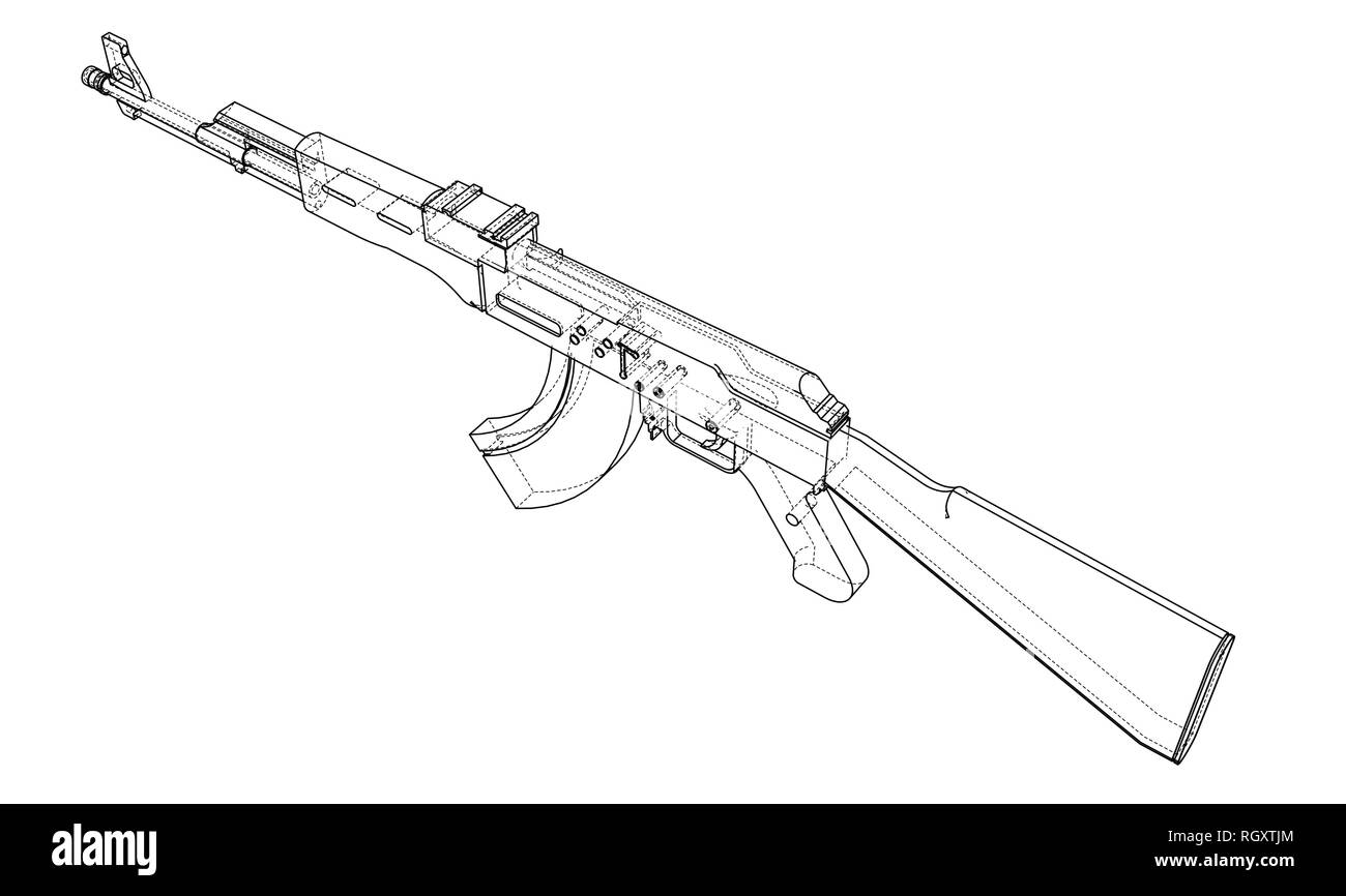 Machine Gun. Vector rendering of 3d Stock Vector Image & Art - Alamy