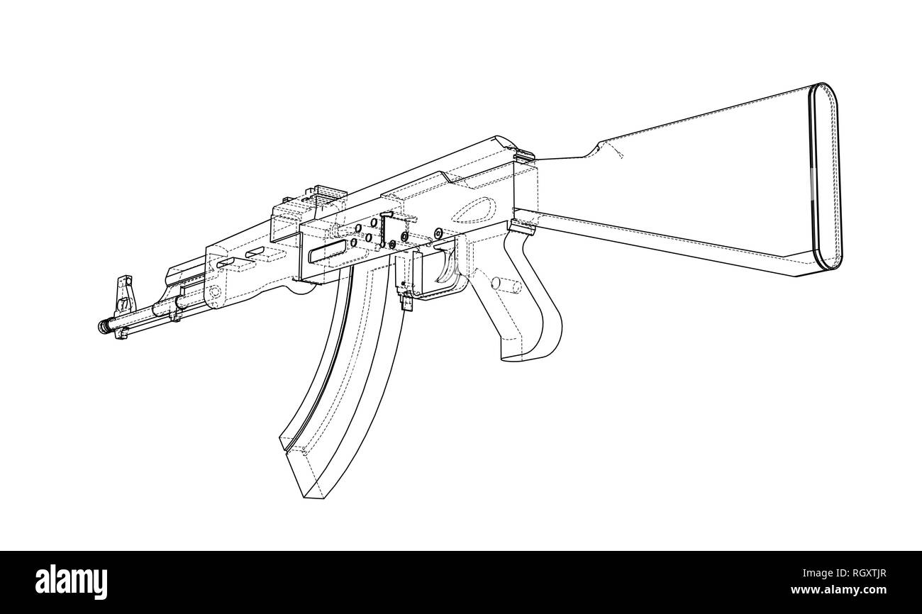 Assault rifle gun vector Cut Out Stock Images & Pictures - Alamy