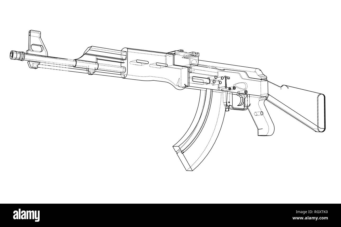 Machine Gun. Vector rendering of 3d Stock Vector Image & Art - Alamy
