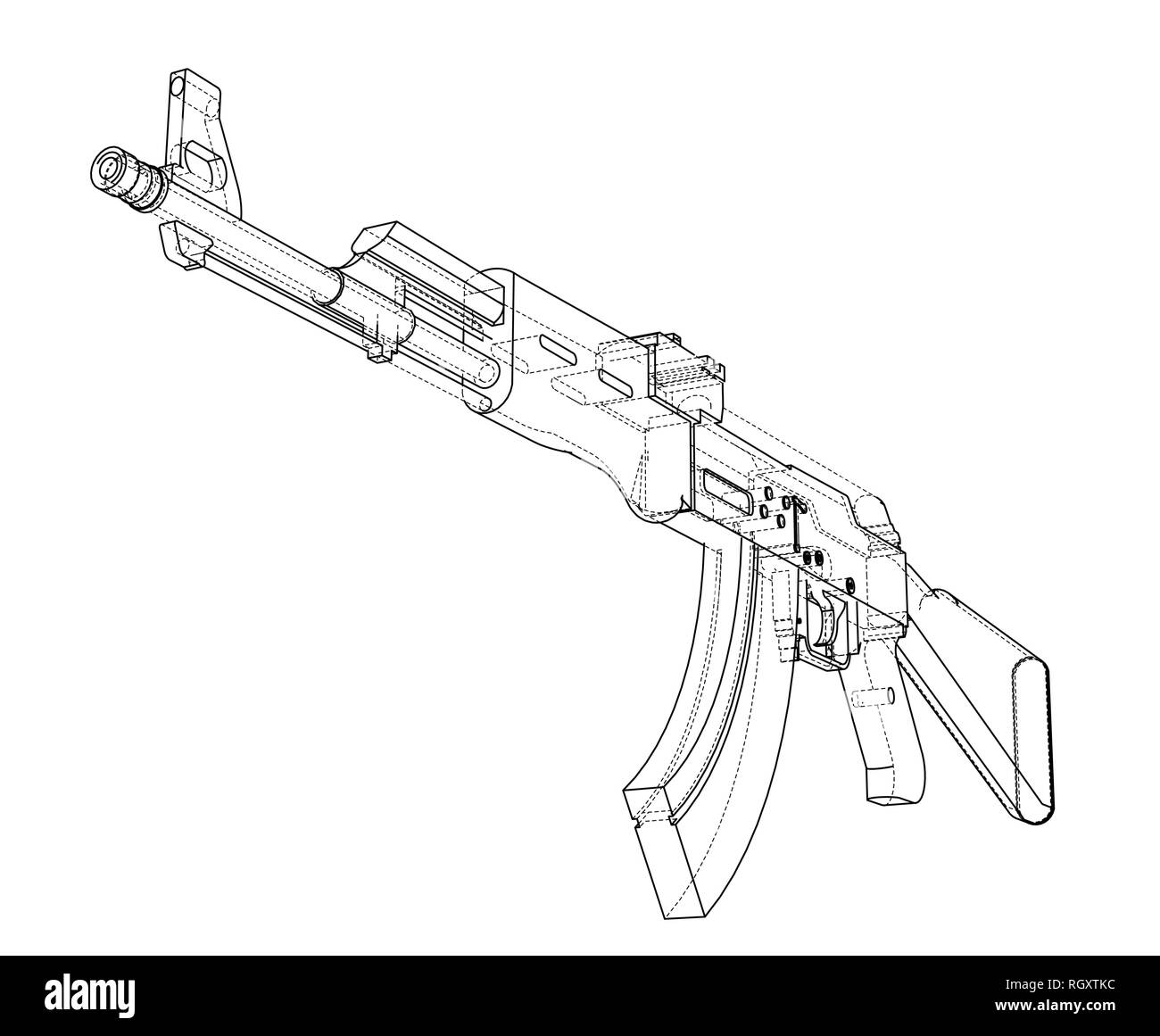 Machine Gun Outline