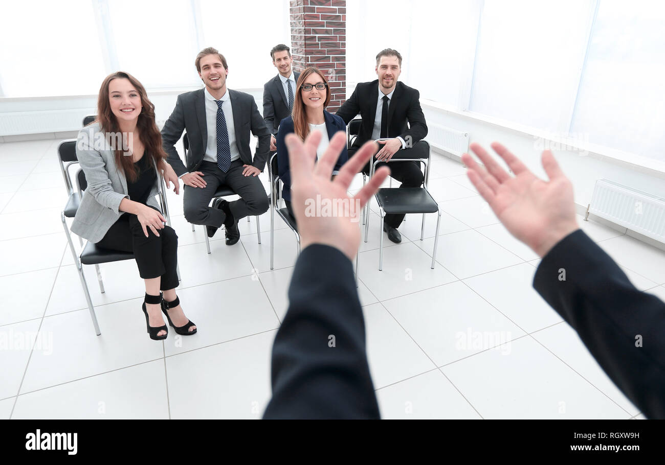 Young female executive speaking conference hi-res stock photography and ...