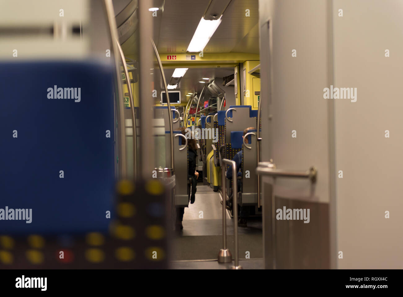 Inside a Train Wagon Stock Photo - Alamy