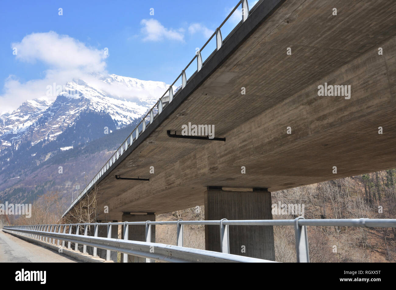 Highway Bridge in the Swiss Alps Stock Photo - Alamy