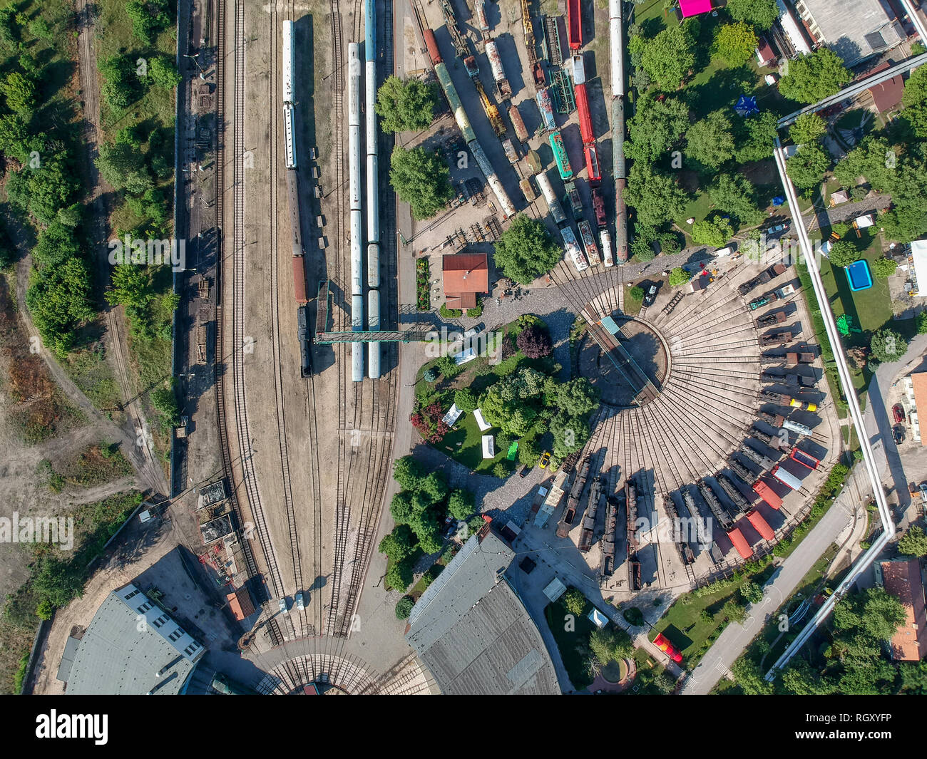 Aerial view trains hi-res stock photography and images - Alamy