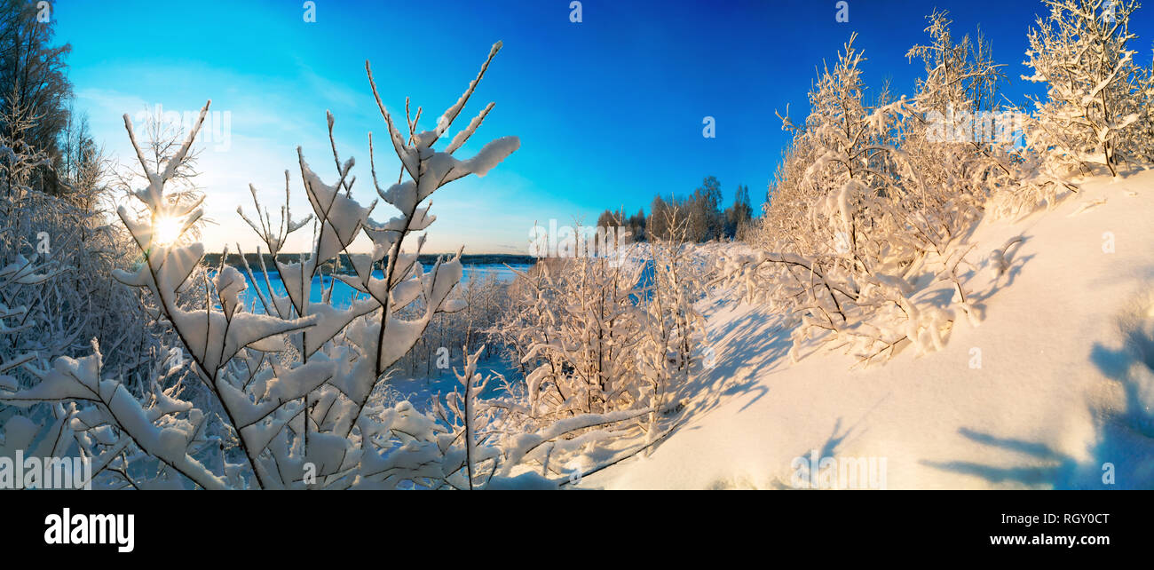 Russian winter./ Leningrad region. Snow and cold winter of 2007 Stock ...