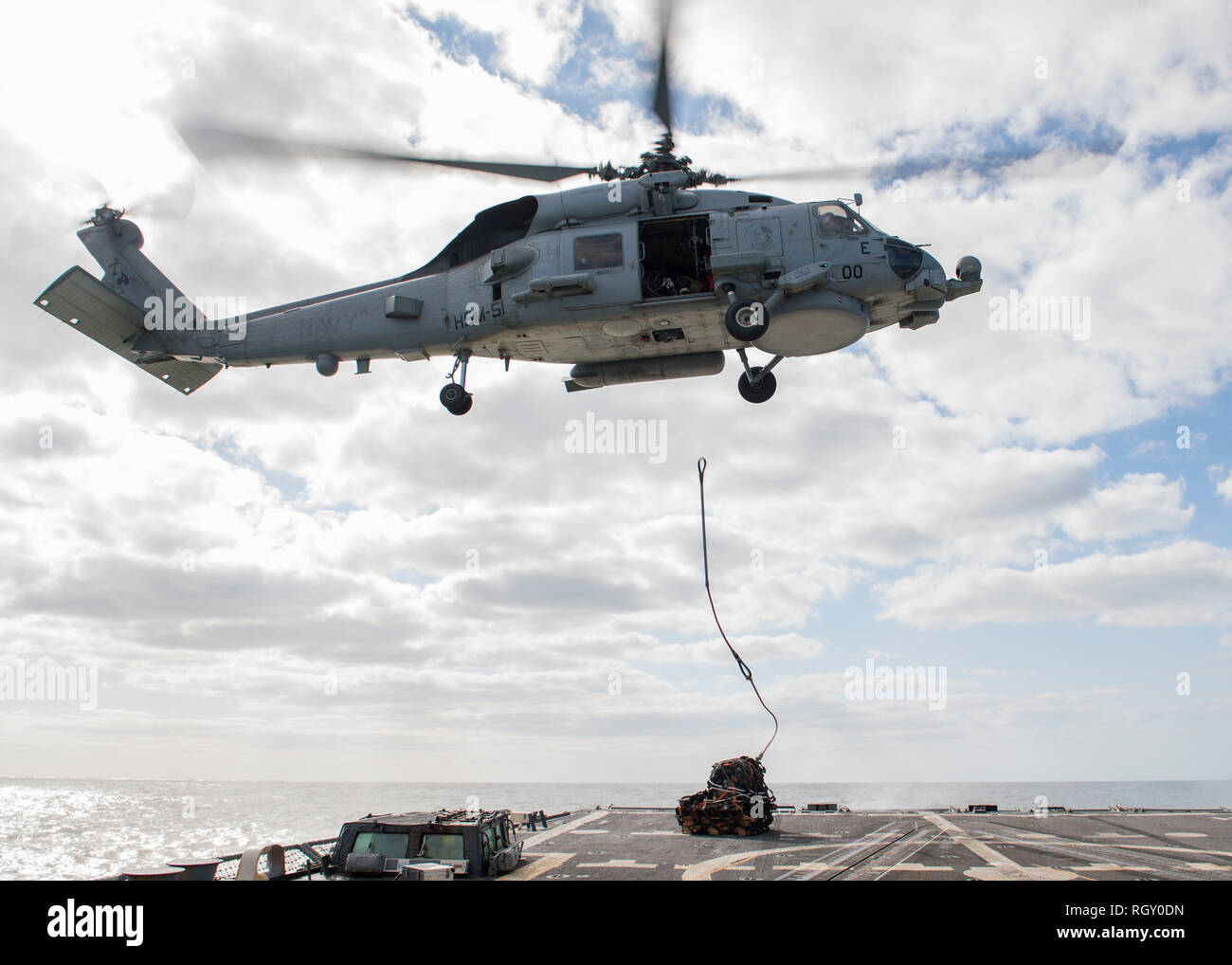 190127-N-WK982-1209 EAST CHINA SEA (Jan. 27, 2019) The crew of an MH ...