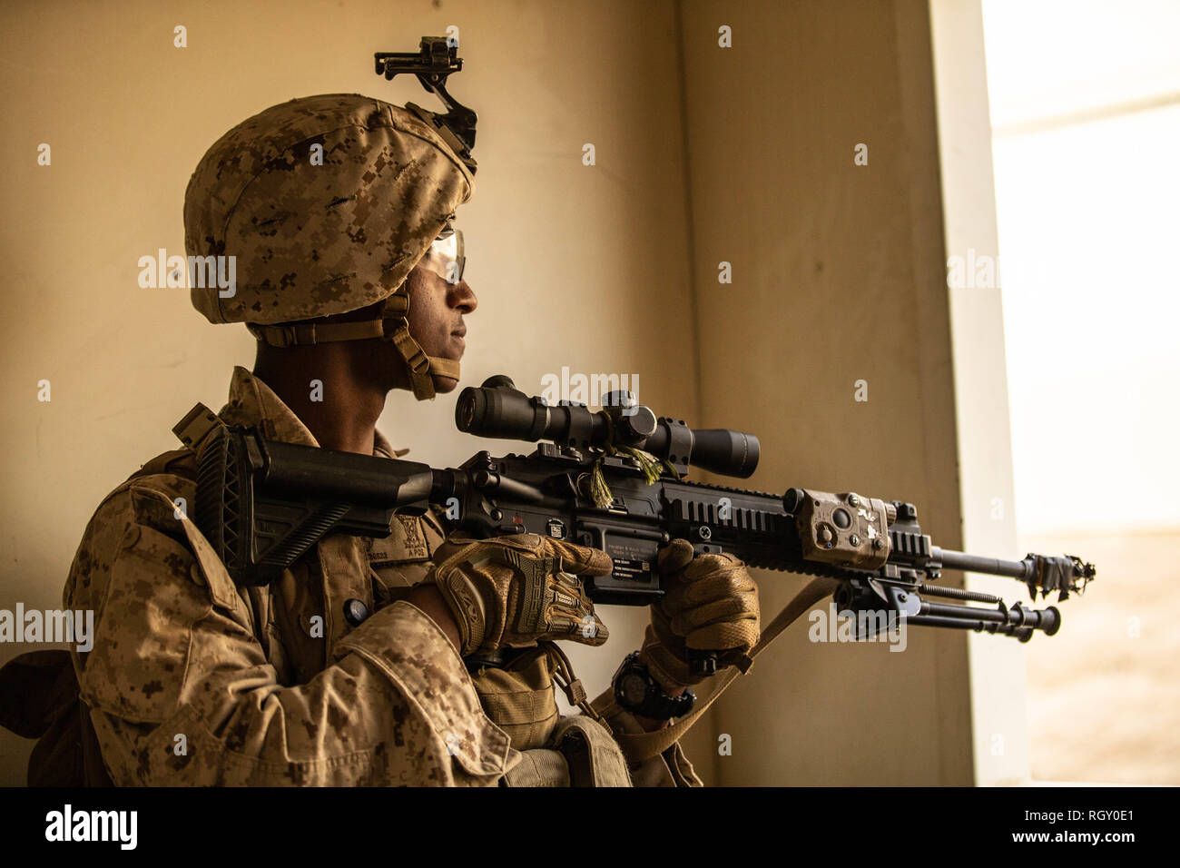 A U.S. Marine with Company A., 1st Battalion, 7th Marine Regiment, 1st ...