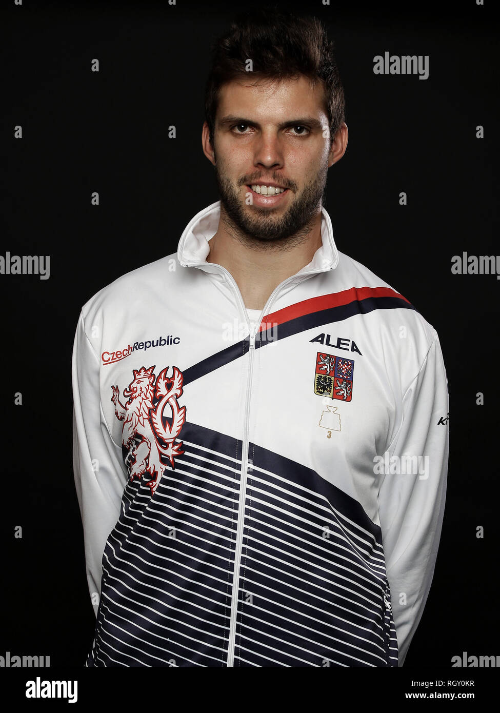 Czech tennis player Jiri Vesely poses for the photographer prior to the ...