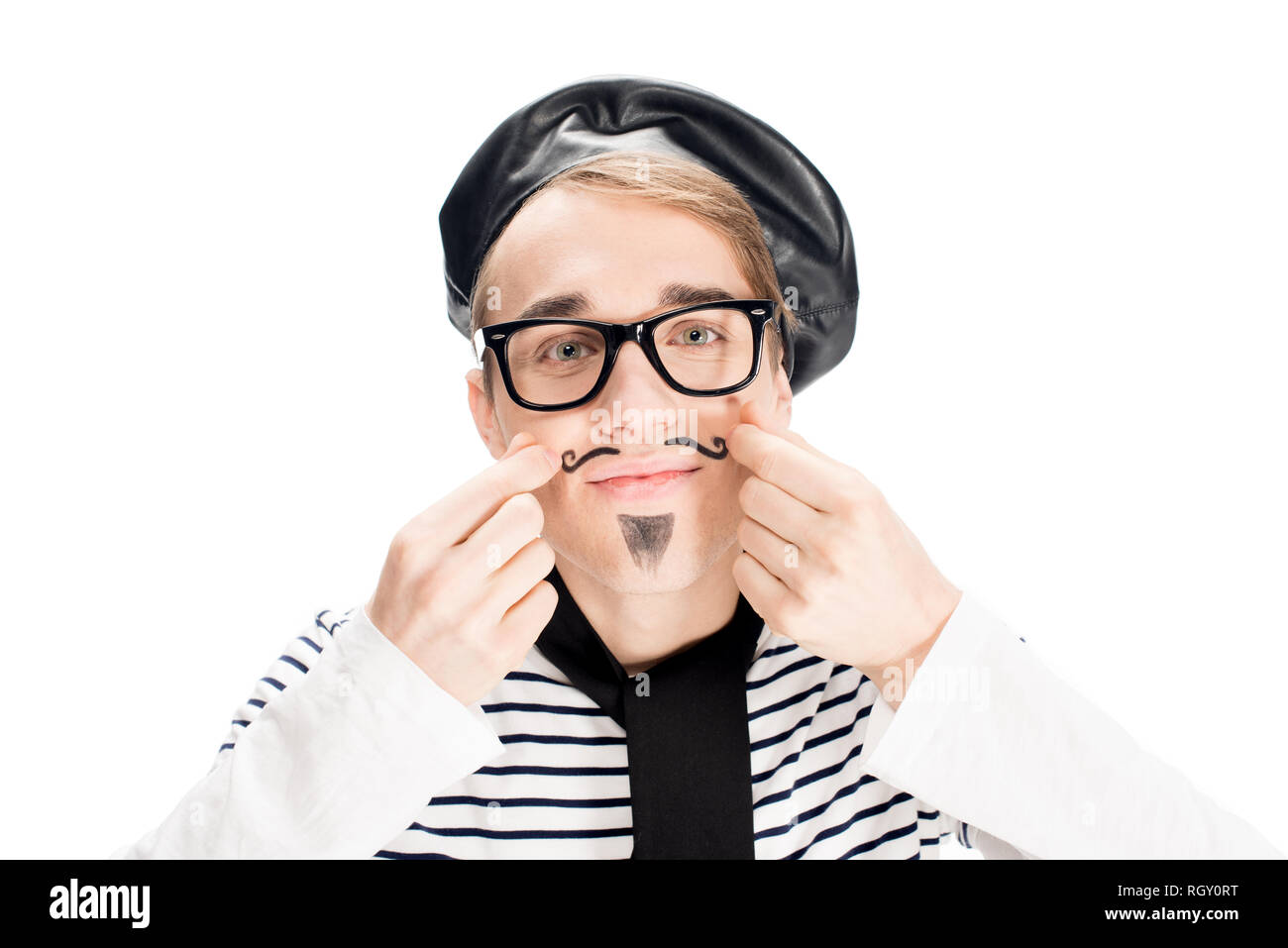 Touching his mustache hi-res stock photography and images - Alamy