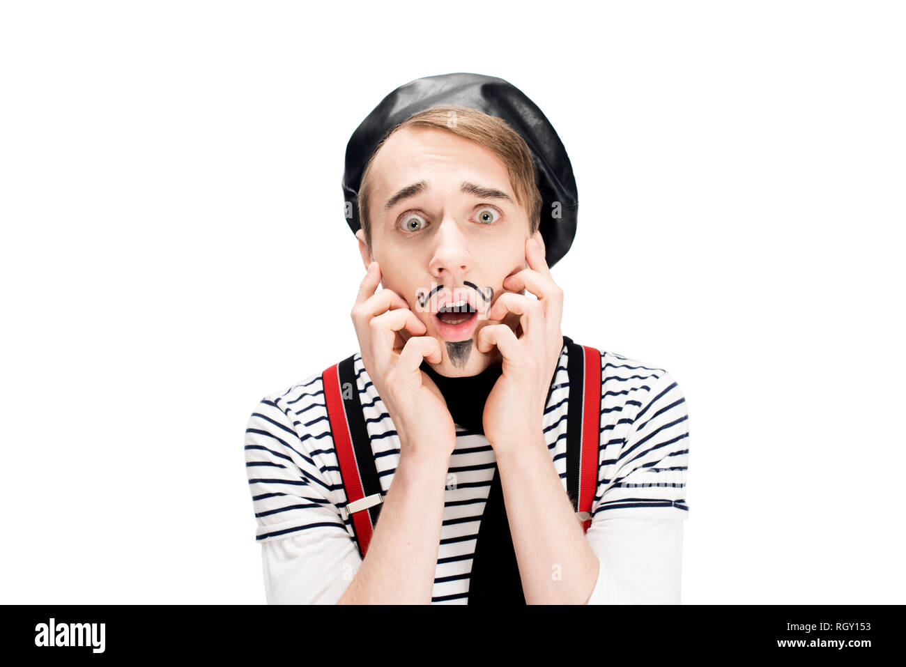 Frightened man wearing black clothing hi-res stock photography and ...