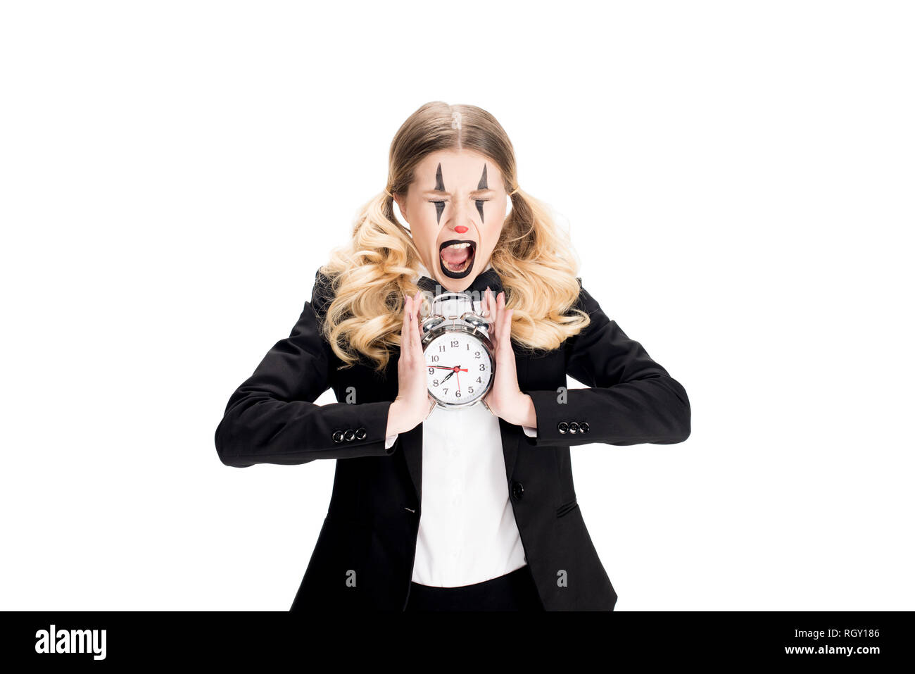 Screaming young woman alarm hi-res stock photography and images - Alamy