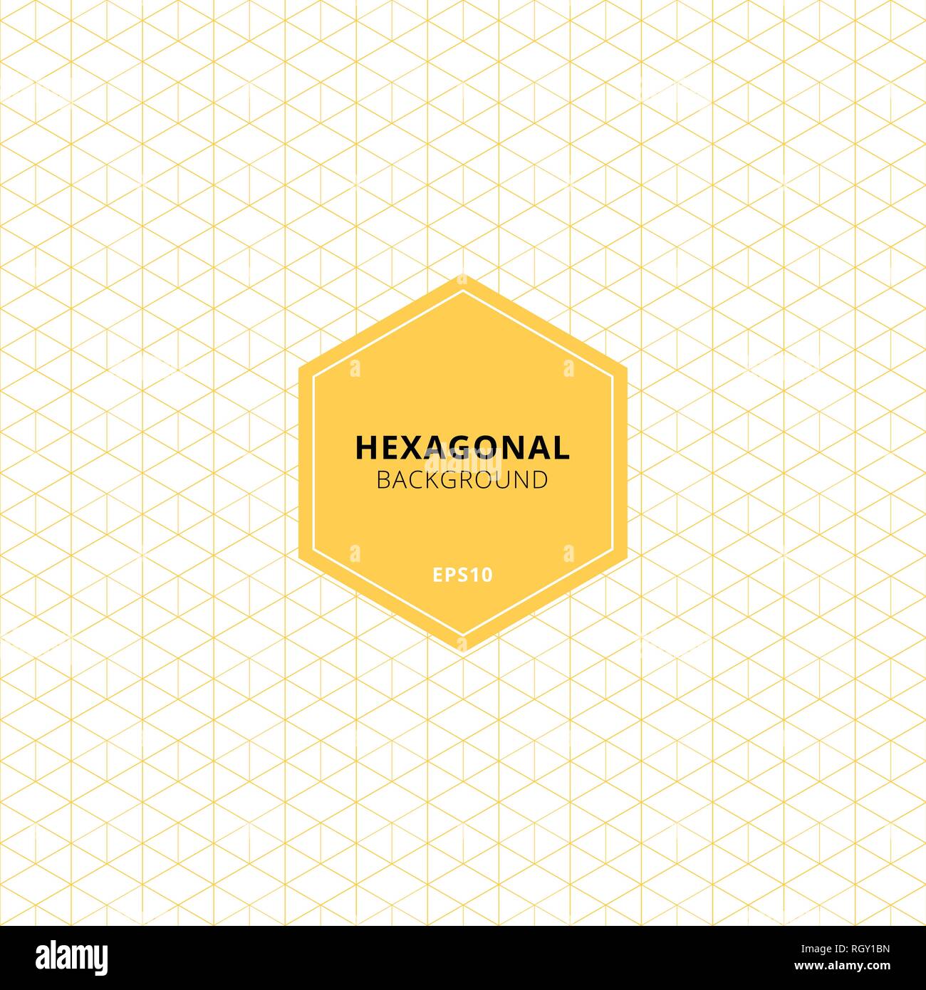 Abstract yellow hexagons pattern on white background. 3D geometric ...