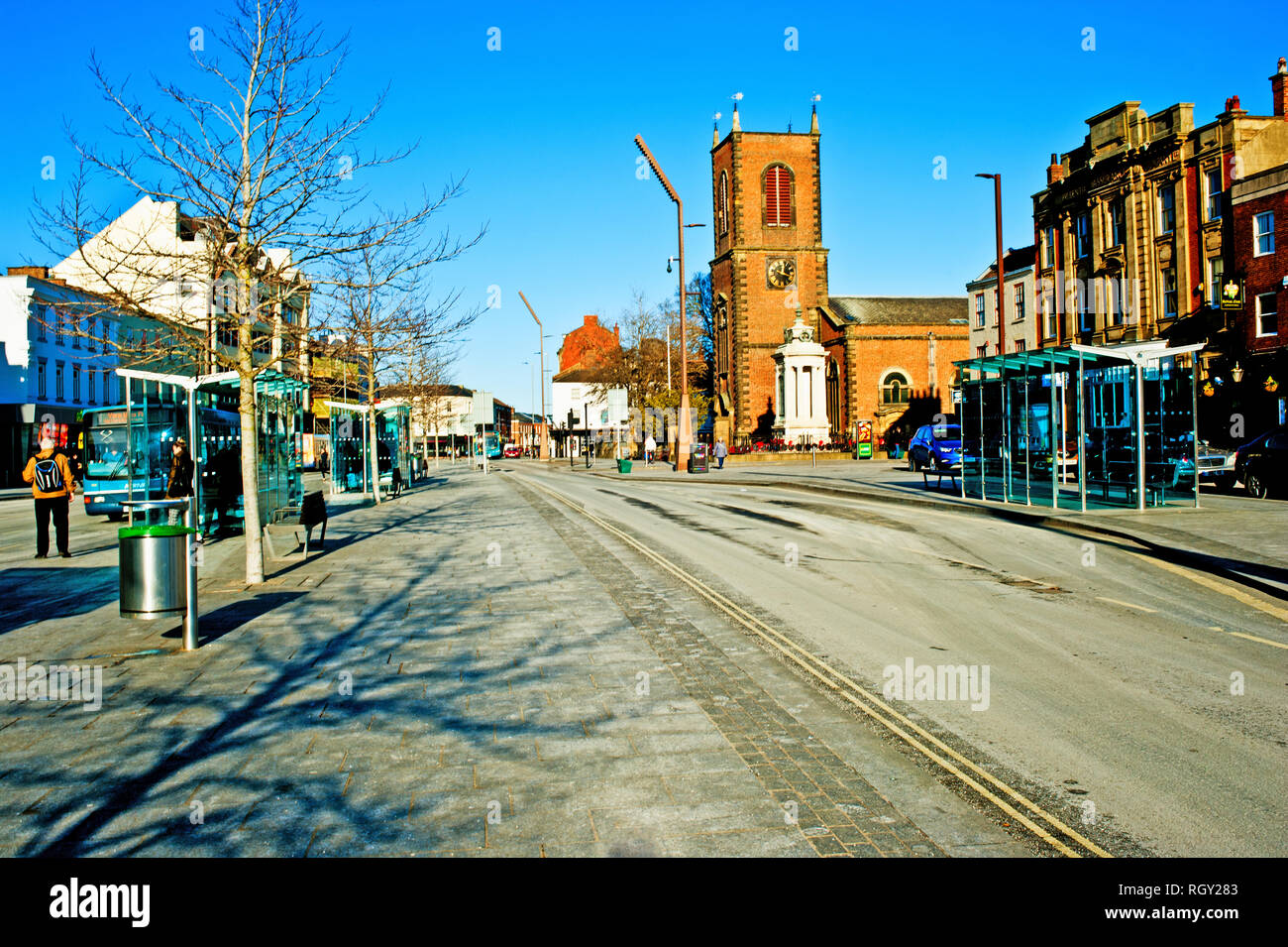 Stockton on Tees High Street and Parish Church, Cleveland, England ...