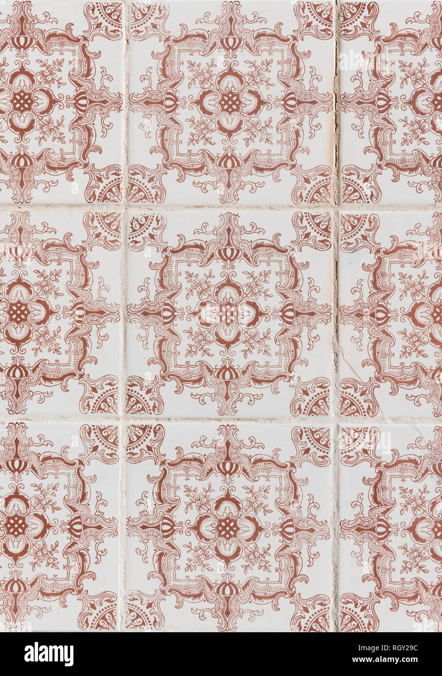 traditional hand painted tiles in Portugal Stock Photo - Alamy