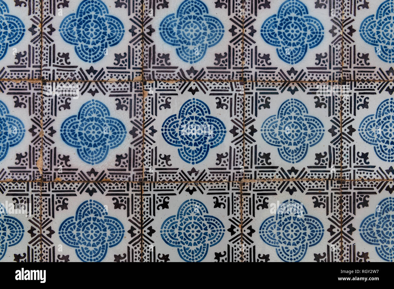 traditional hand painted tiles in Portugal Stock Photo - Alamy