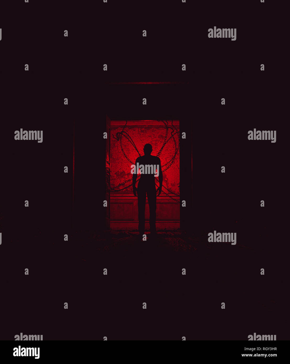 Monster in haunted house,3d rendering Stock Photo - Alamy