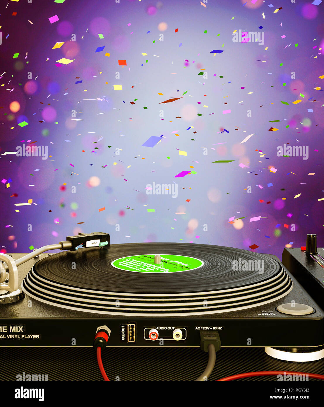 Turntable vinyl player,3d illustration Stock Photo - Alamy