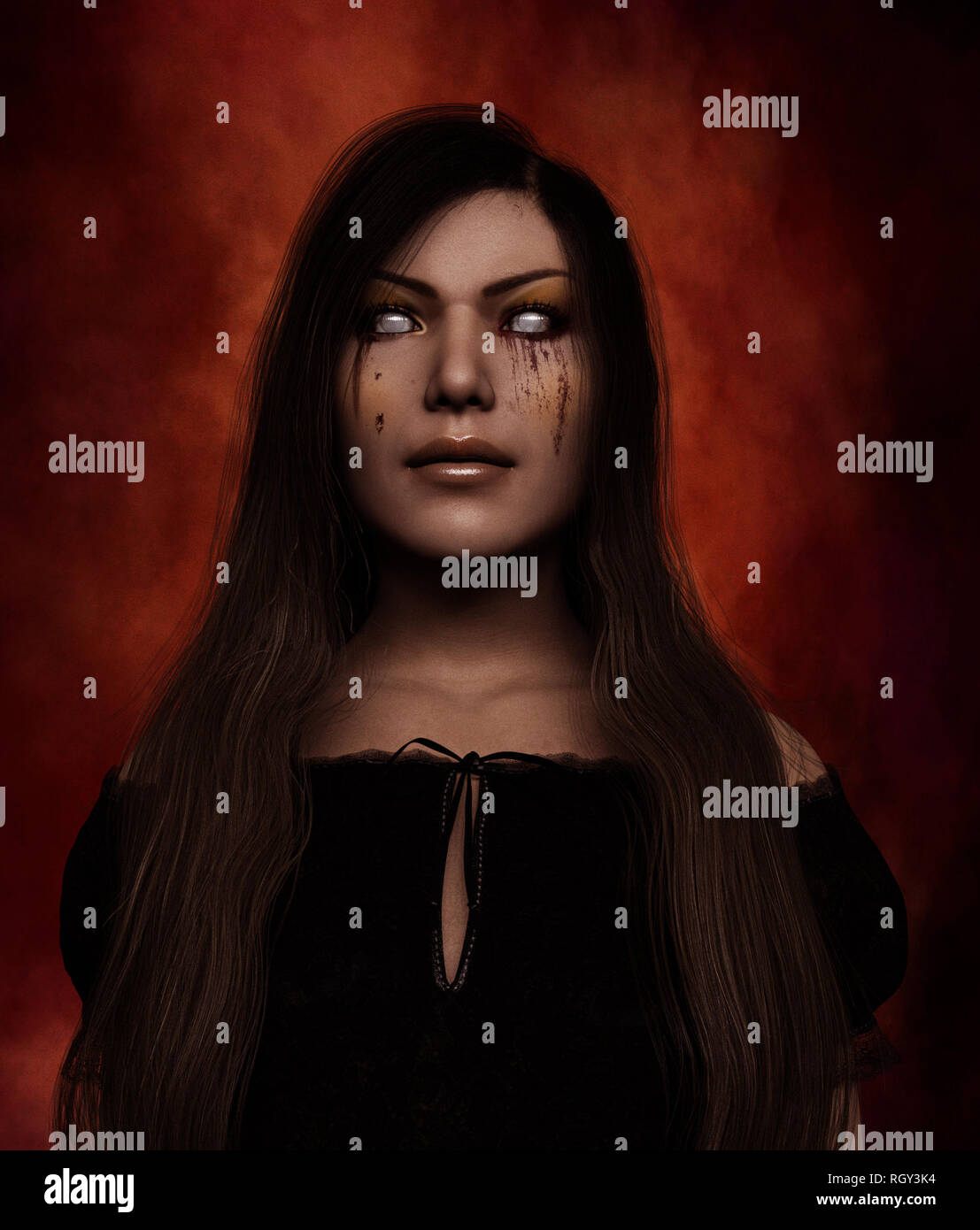 Portrait of Ghost woman,3d illustration Stock Photo - Alamy