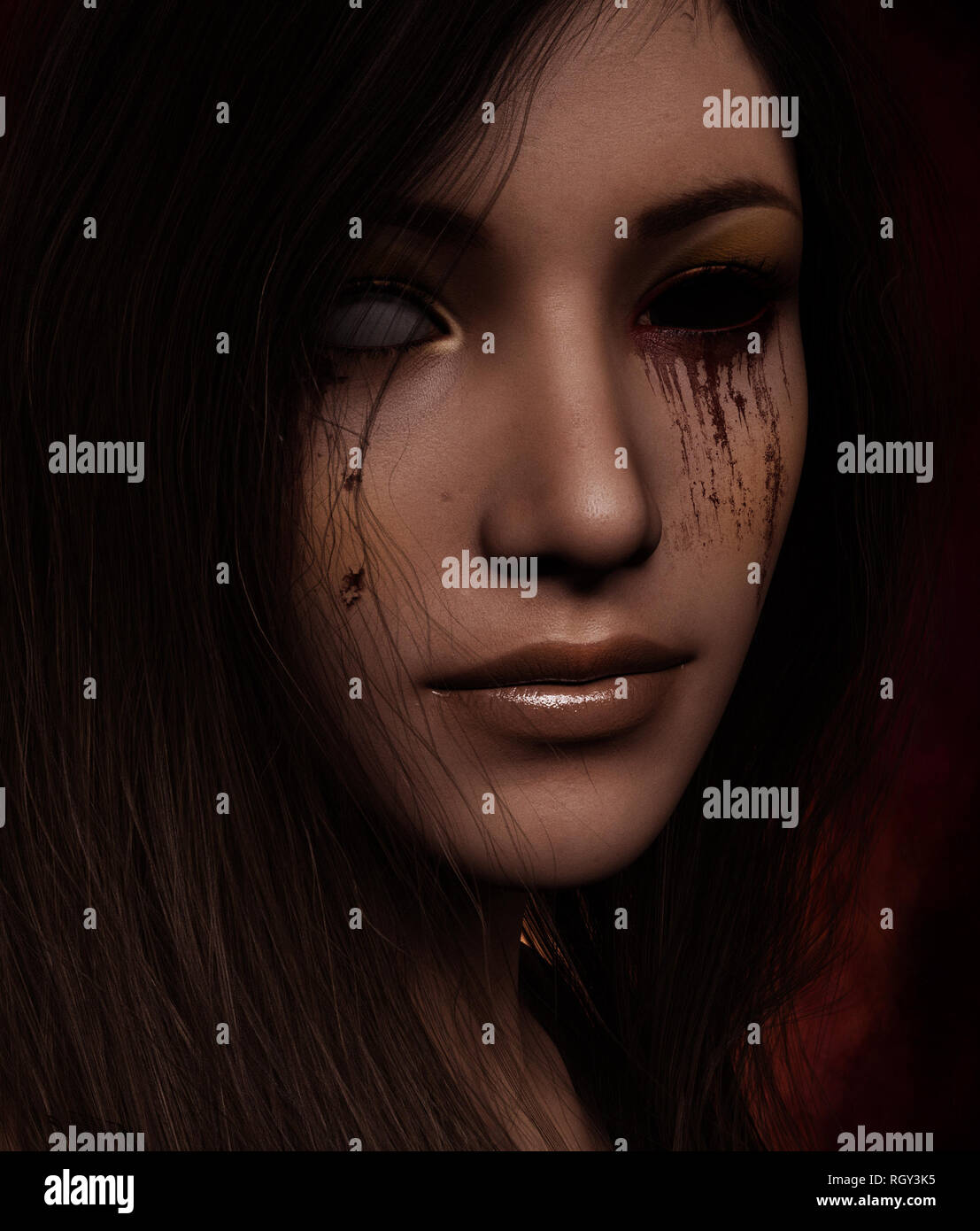 Portrait of Ghost woman,3d illustration Stock Photo - Alamy