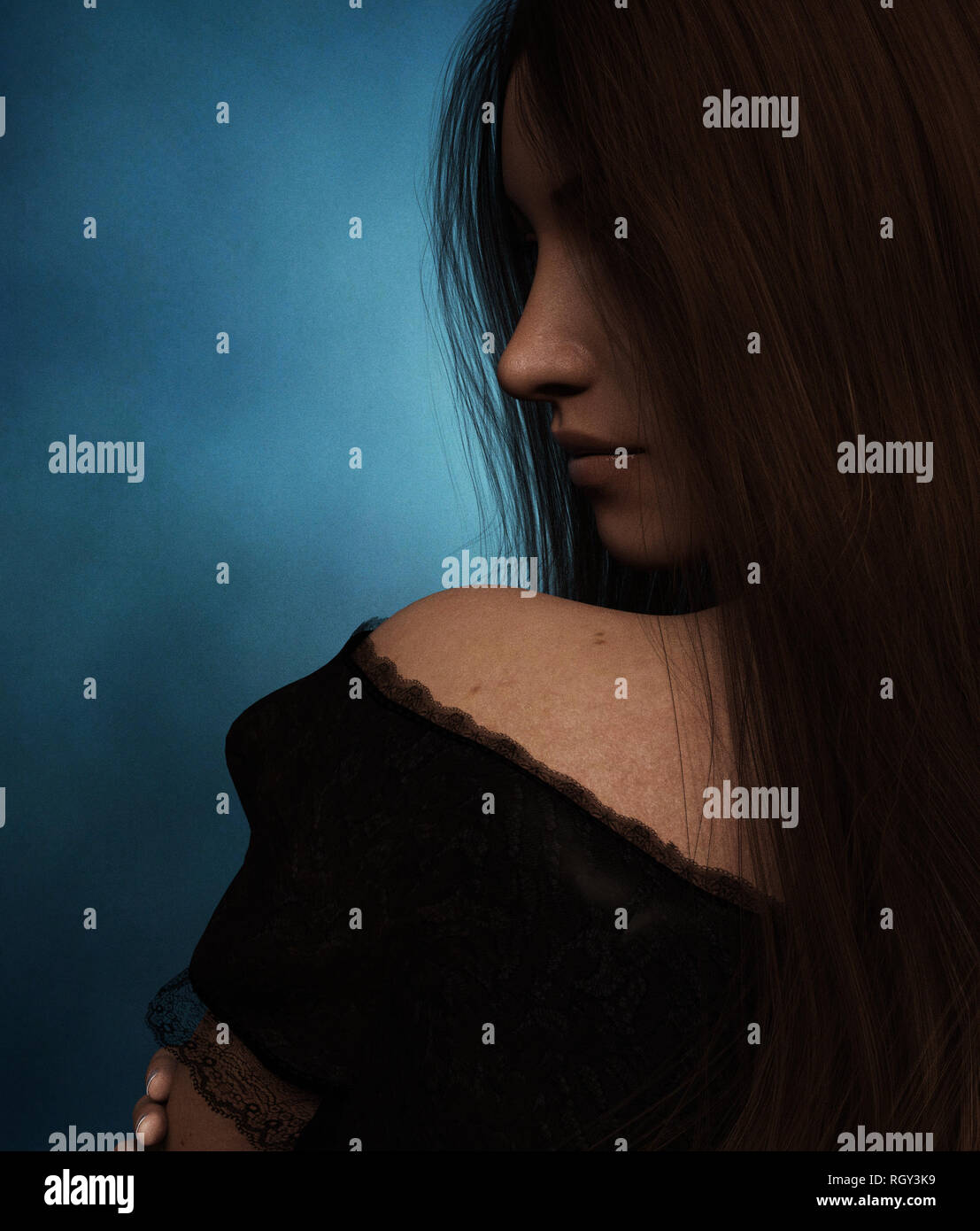 Portrait of Ghost woman,3d illustration Stock Photo - Alamy
