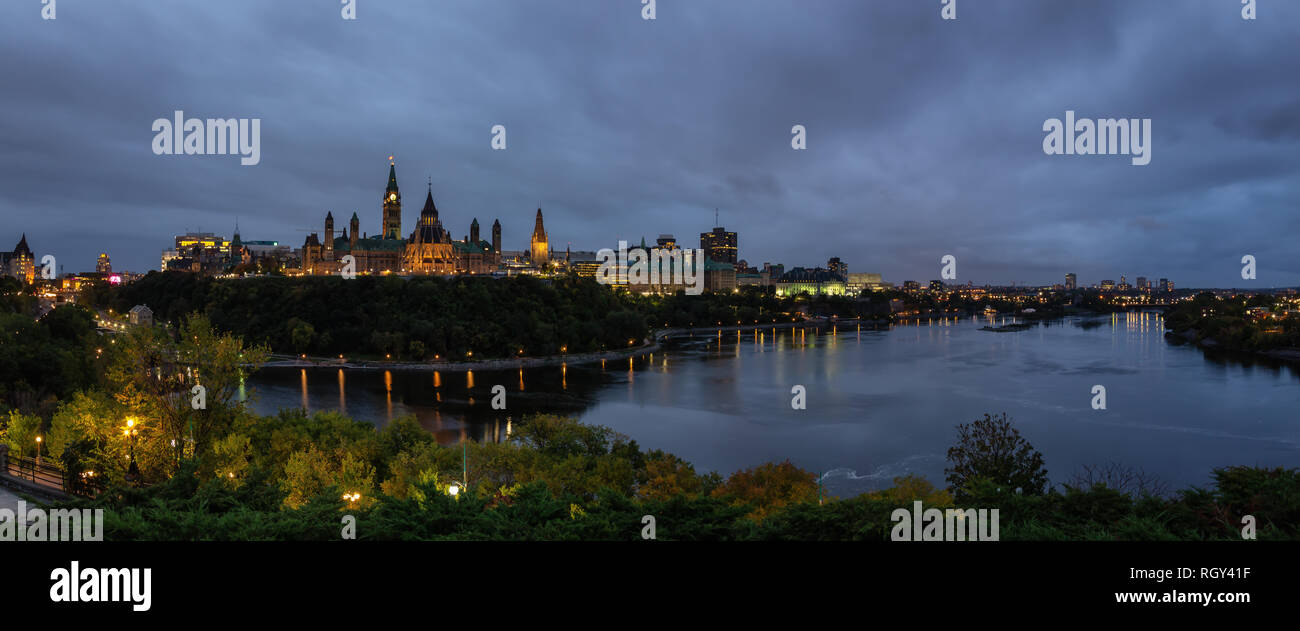 Ottawa, Ontario, Canada - September 30, 2018: Panoramic view of ...