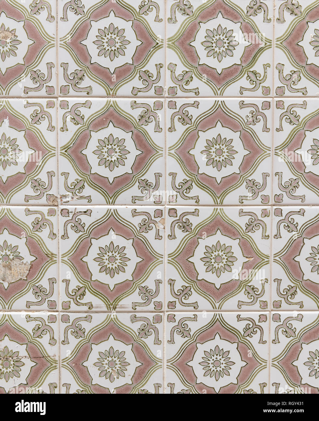 traditional hand painted tiles in Portugal Stock Photo - Alamy