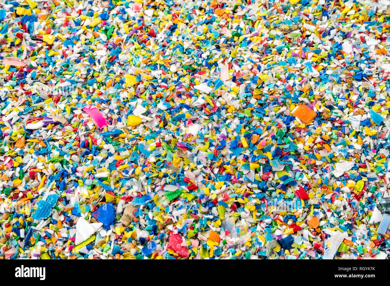 Used plastic crushed, Prepared to be re-melted into recycled plastic ...