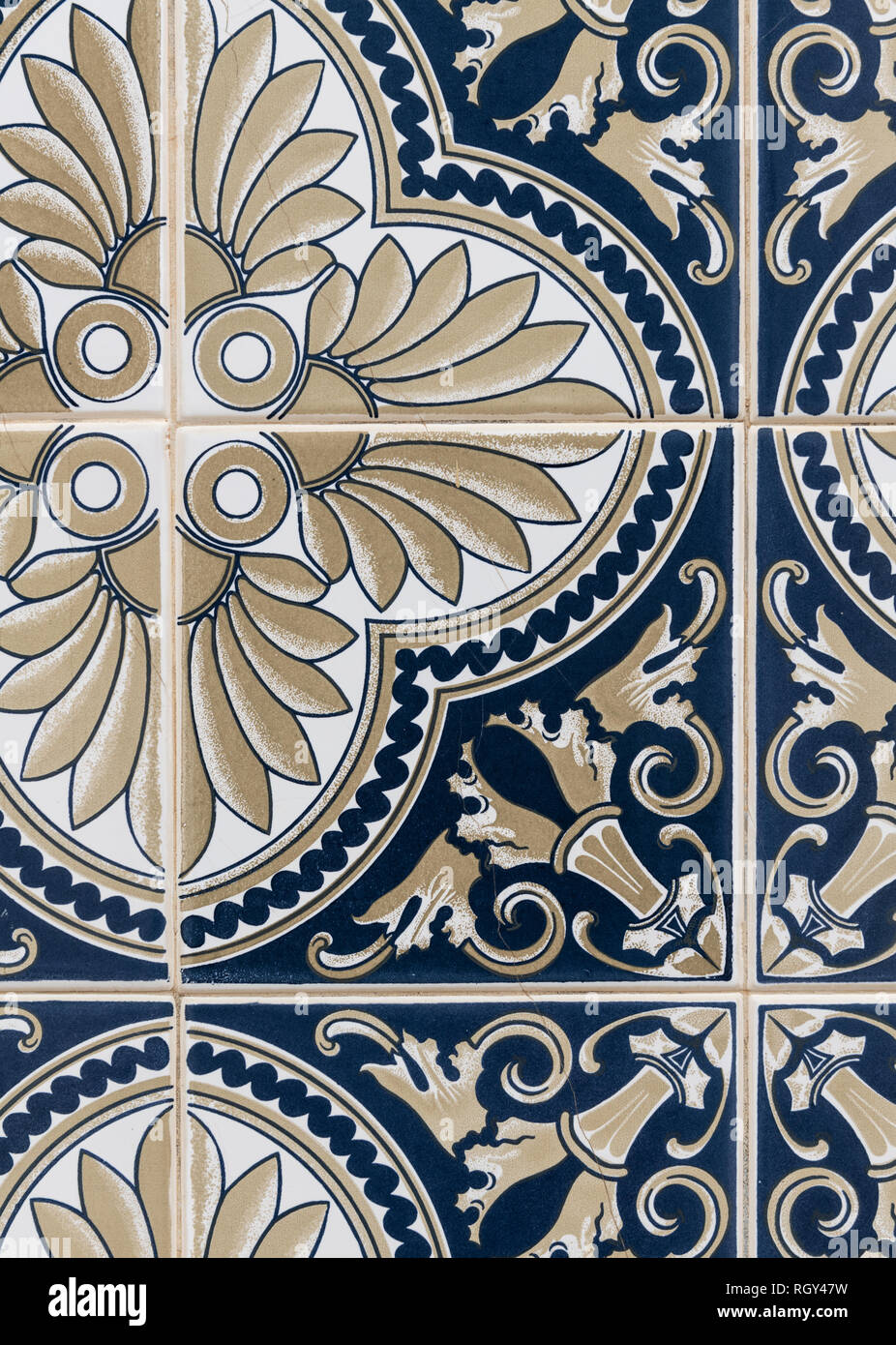 traditional hand painted tiles in Portugal Stock Photo - Alamy