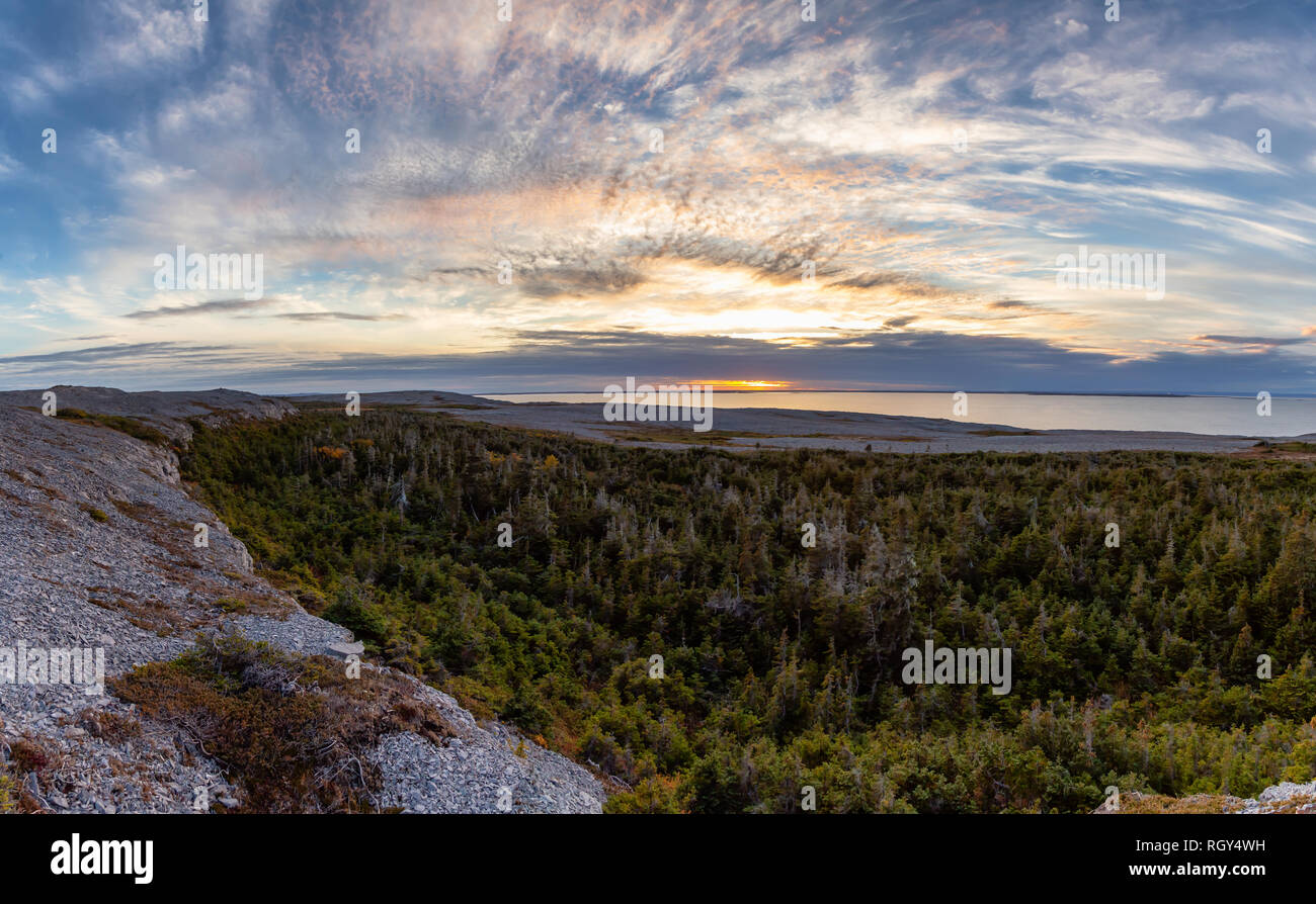 Scenic Canadian Landscape View on the Atlantic Ocean Coast during a ...