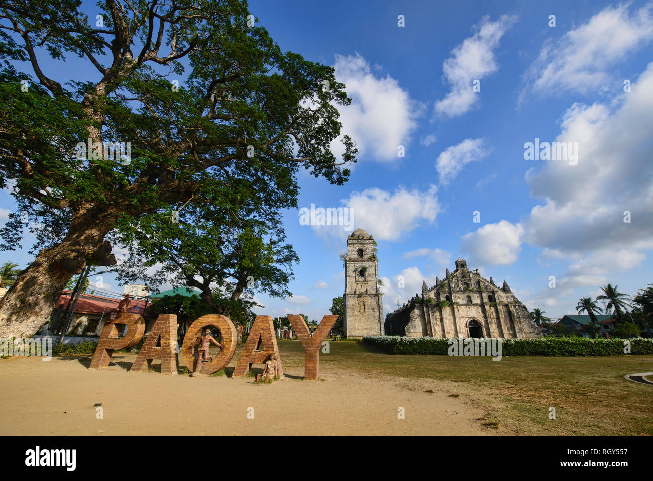 The UNESCO World Heritage Paoay (St. Augustine) Church, Paoay, Ilocos Norte, Philippines Stock ...