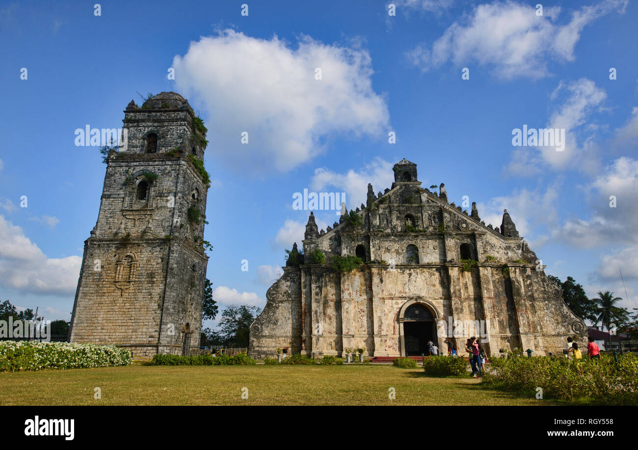 The UNESCO World Heritage Paoay (St. Augustine) Church, Paoay, Ilocos Norte, Philippines Stock ...