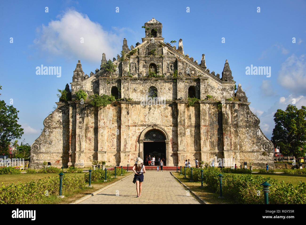 The UNESCO World Heritage Paoay (St. Augustine) Church, Paoay, Ilocos Norte, Philippines Stock ...