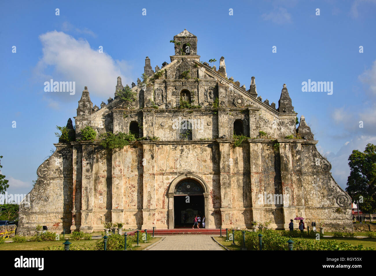 The UNESCO World Heritage Paoay (St. Augustine) Church, Paoay, Ilocos Norte, Philippines Stock ...
