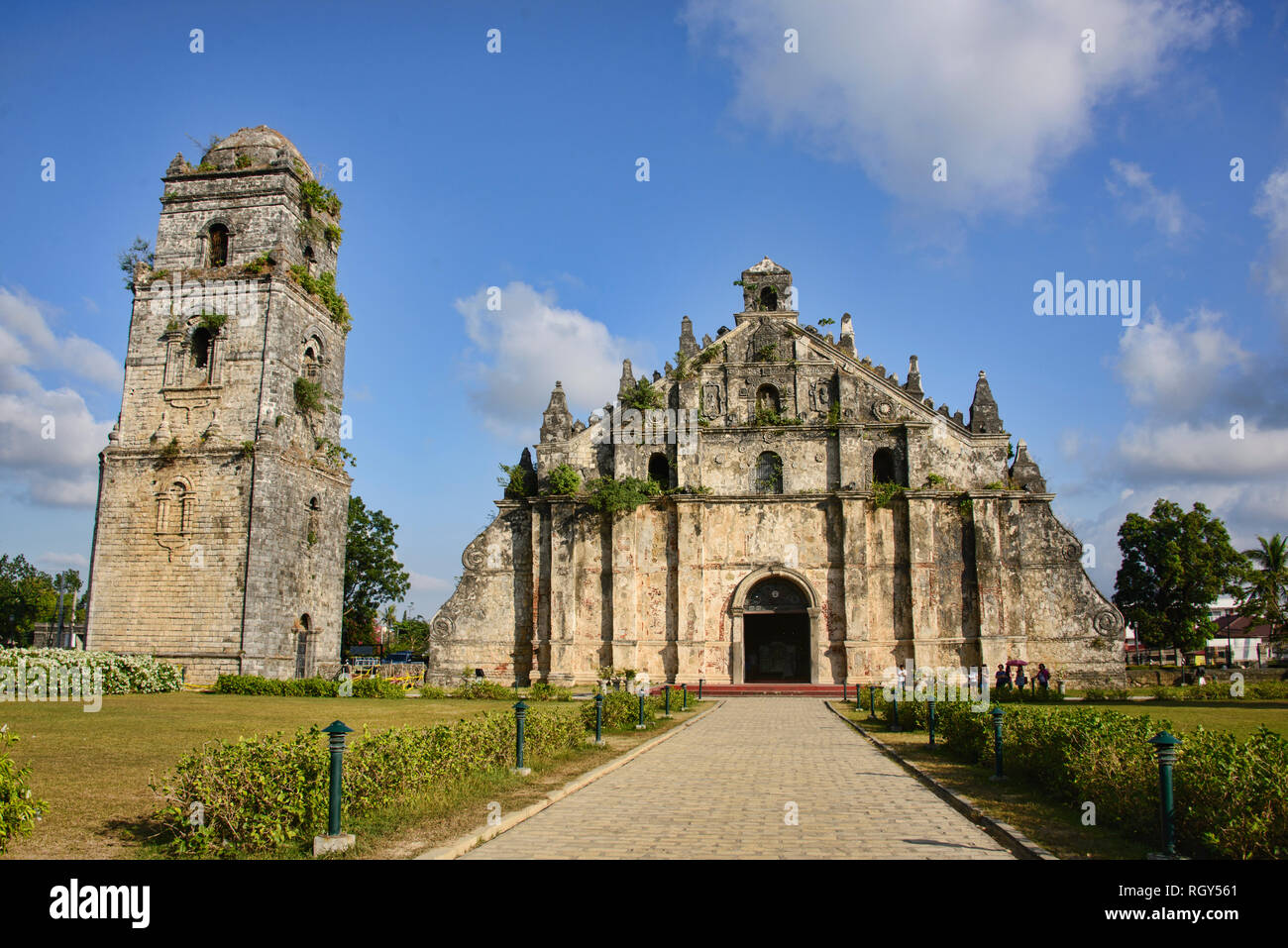 The UNESCO World Heritage Paoay (St. Augustine) Church, Paoay, Ilocos Norte, Philippines Stock ...