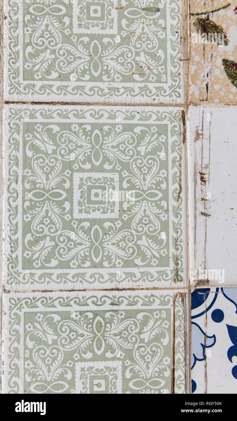 traditional hand painted tiles in Portugal Stock Photo - Alamy